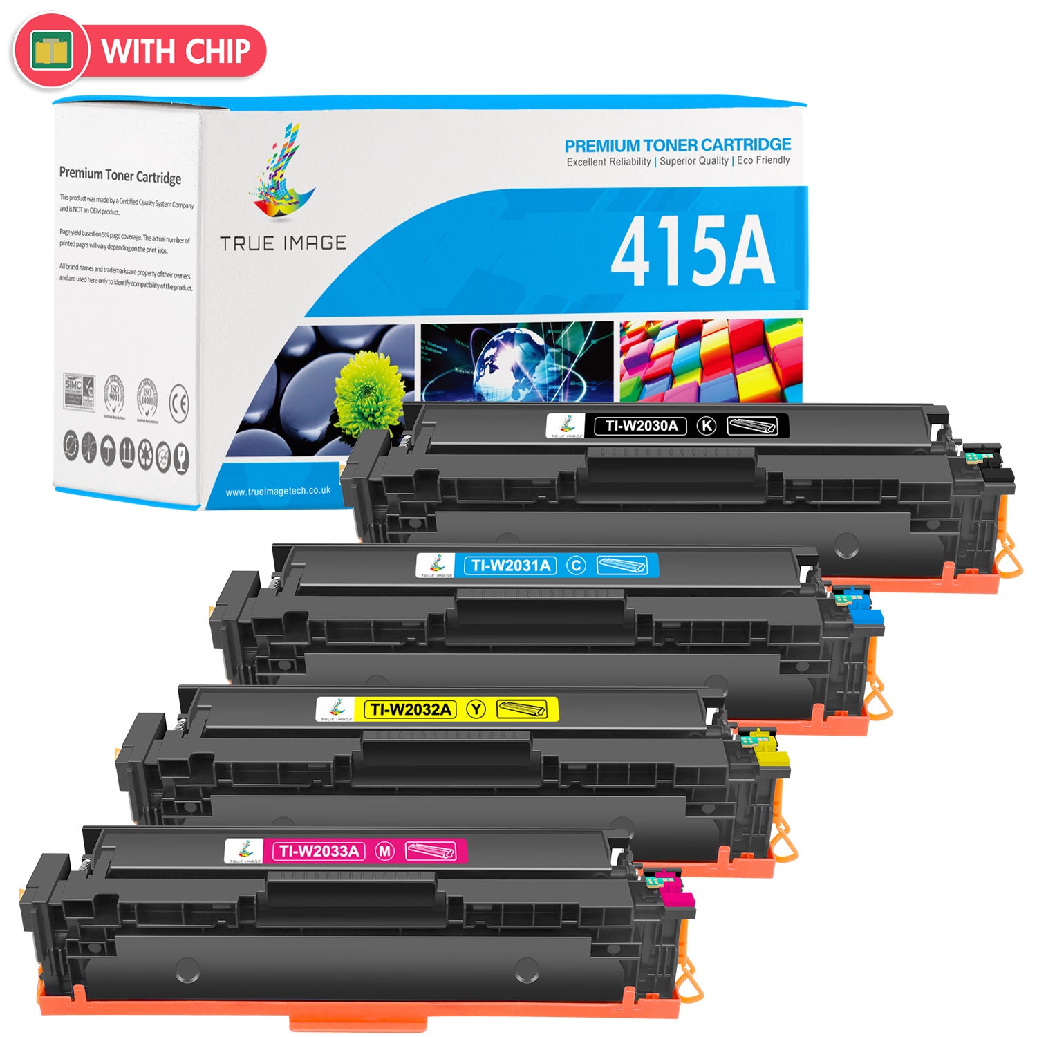 Compatible HP 415A Toner Cartridges 4 Pa