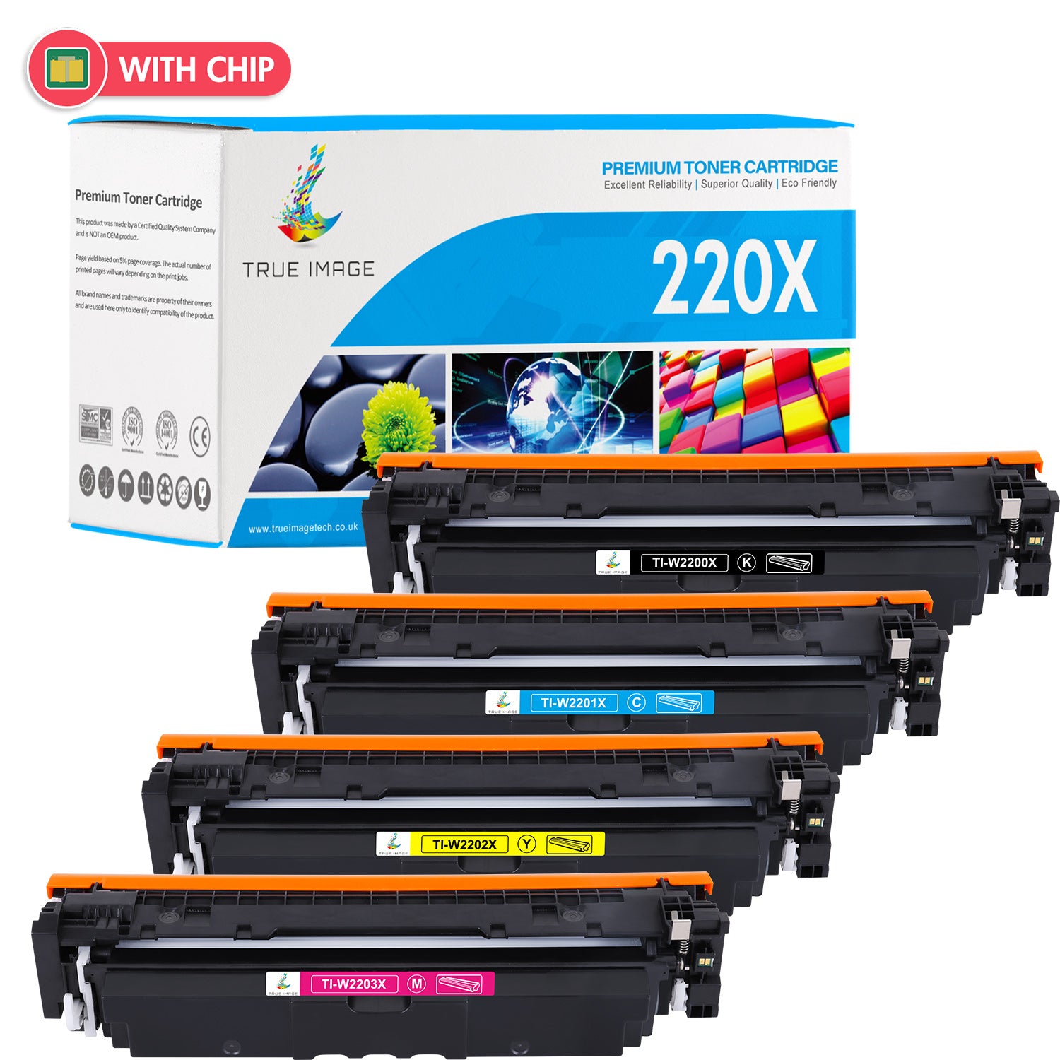 Compatible HP 220X Toner Cartridges 4 Pa